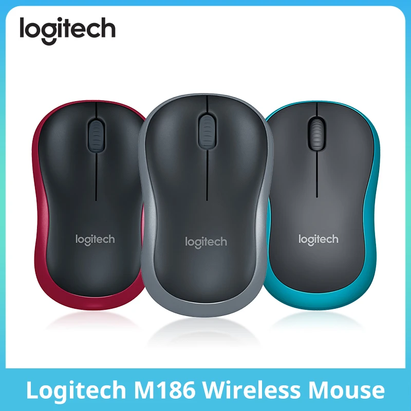 Logitech M186 Wireless Mouse - Durable & Streamlined Design