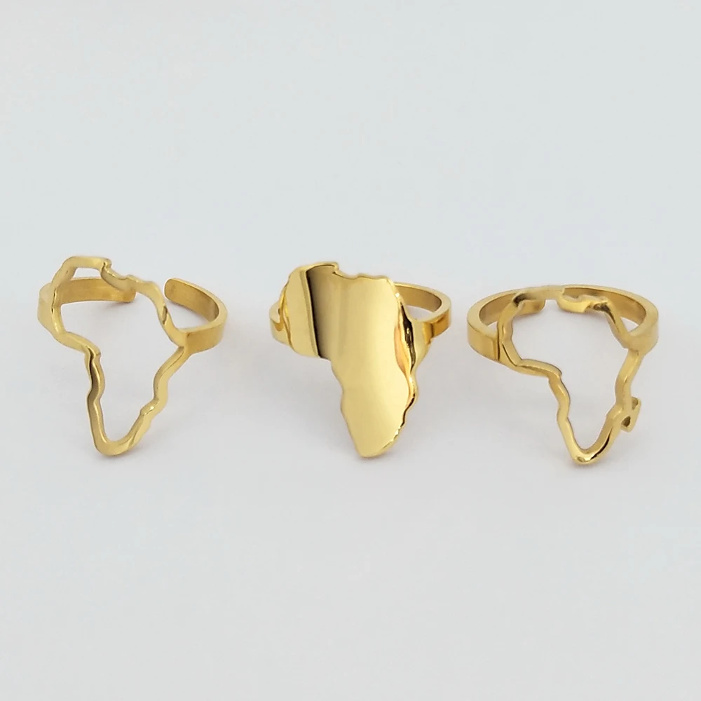Joyas Stainless Steel Africa Map Ring Fashion Jewelry Gold Plated African Map Ring Joyeria-mayor ...
