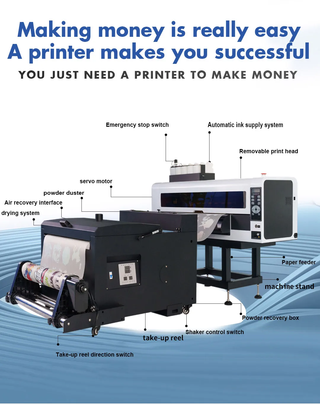 OKAI 24inch Dtf Printer - A1 Printing Machine Dual Head