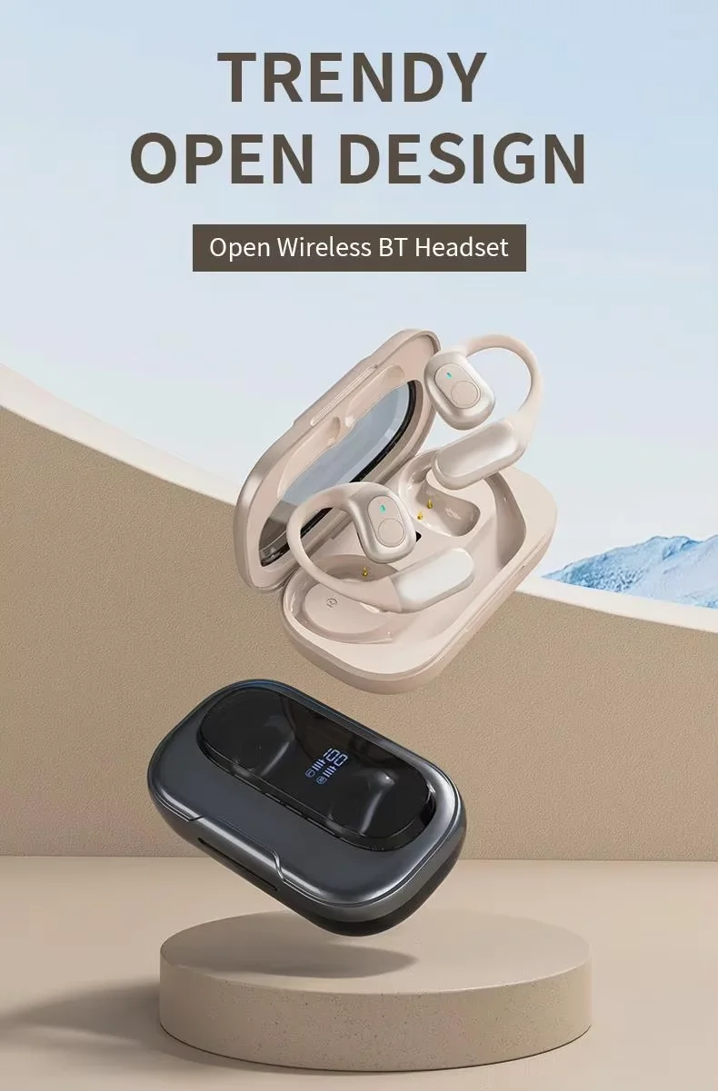 Q80 Open-Ear Sports Headphones HiFi Stereo TWS Earbuds with Ai ...