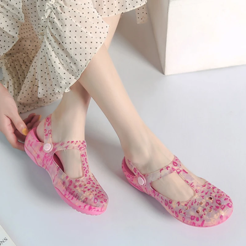 Ladies Jelly Clogs Print Closed Toe Soft Sole Women Summer Beach Clogs ...