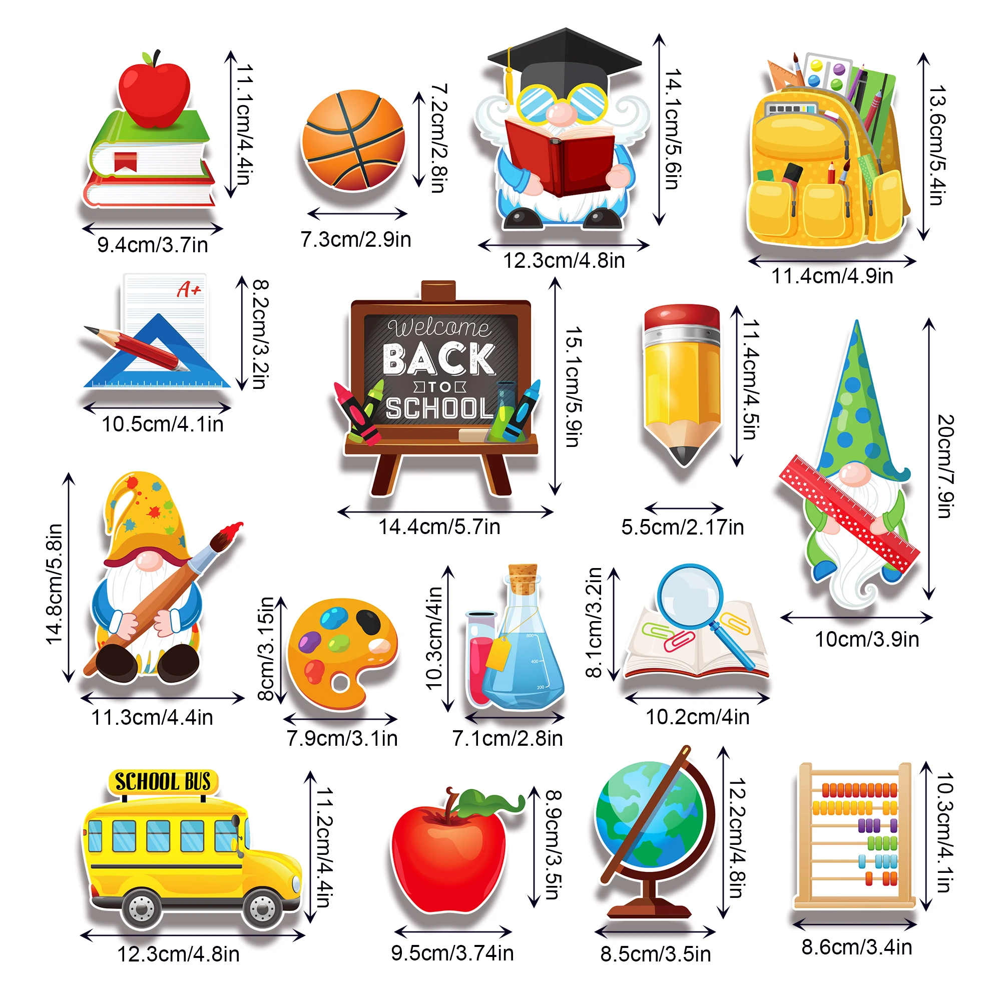 Huancai Back To School Cutouts School Bus Paper Cut Outs For First Day ...