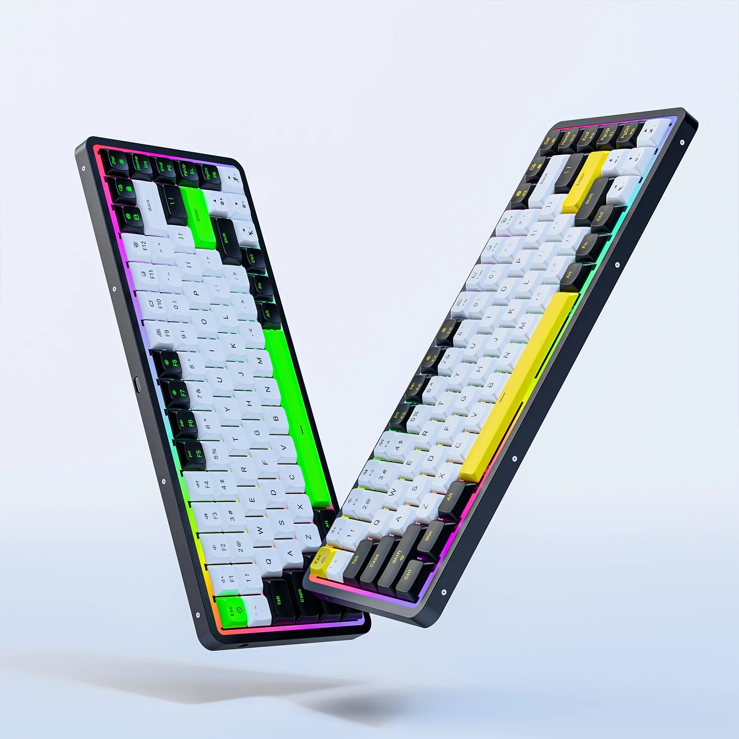 75% Bluetooth Tri-Mode 84 Keys Ultra-Thin Gaming Keyboard RGB Aluminum ...