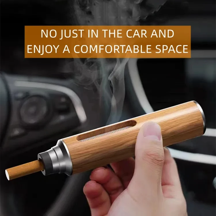 Most Popular Wooden Smokeless Car Ashtray With Air Purifier Portable ...
