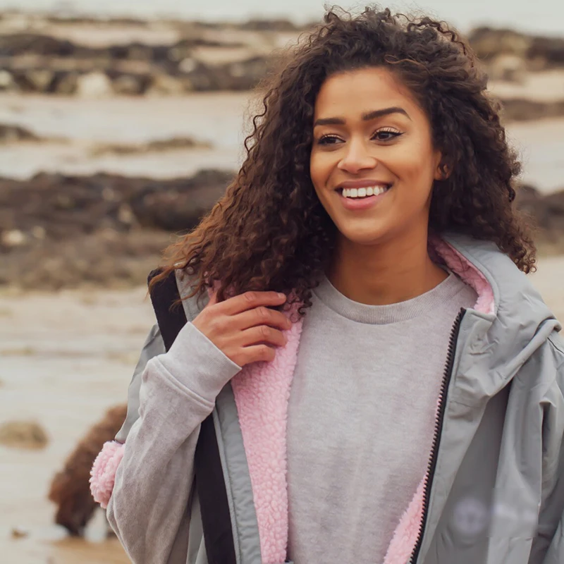 Pink Dry Surfing Robe Custom Winter Windproof Waterproof Poncho ...