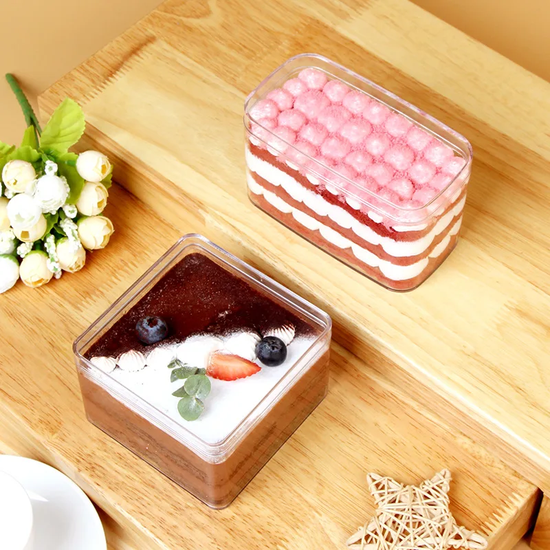 Individual Cake Containers - Transparent PS Plastic