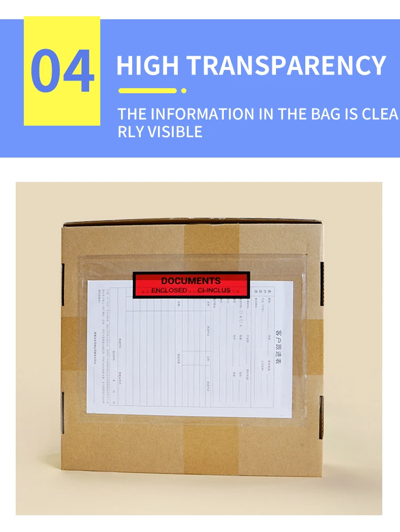 Custom High Quality Plastic Packing List Pouch Envelope Self-adhesive ...