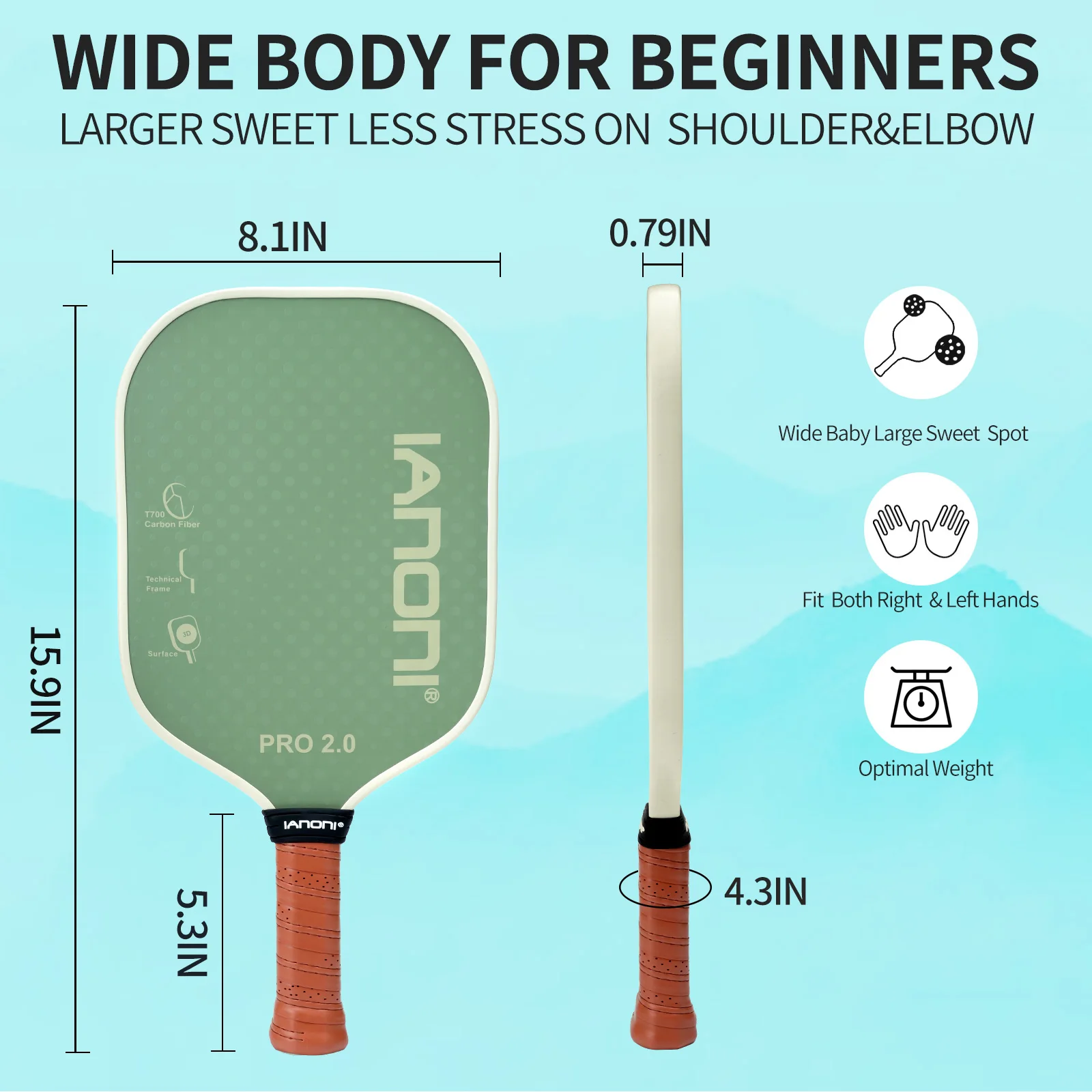CASTON SPORTS PRO 2.0 3D Pickle Ball Paddles - High Quality