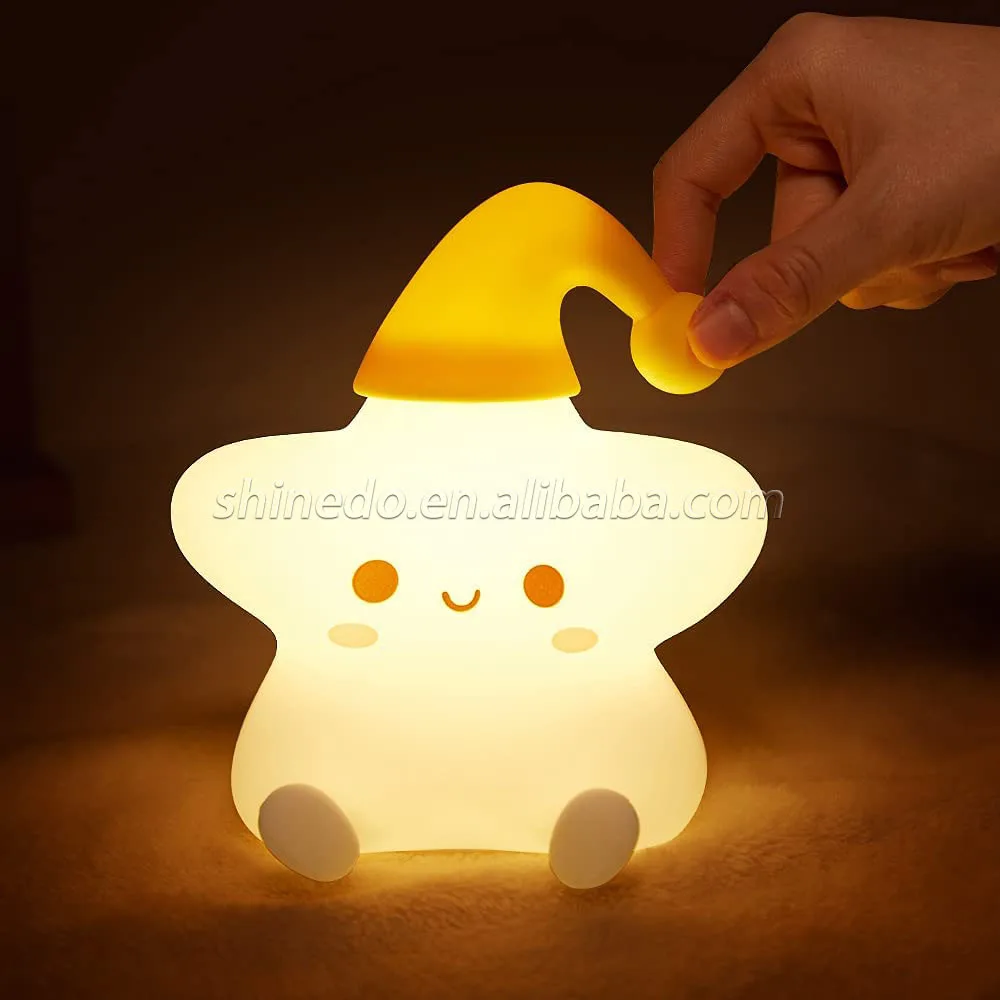 Cute Baby Toddler Girls Children Nursery Star Night Light Silicone ...