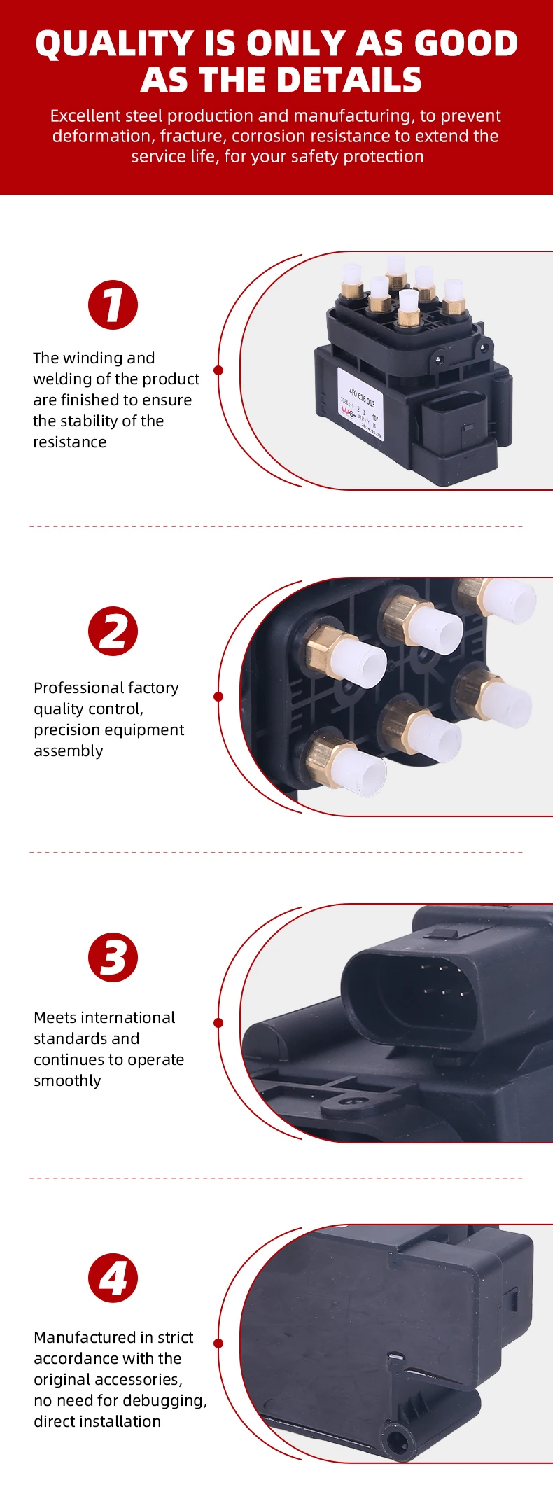 A2203200258 Air Suspension Solenoid Valve Block for W220 S350 S430 S500 ...