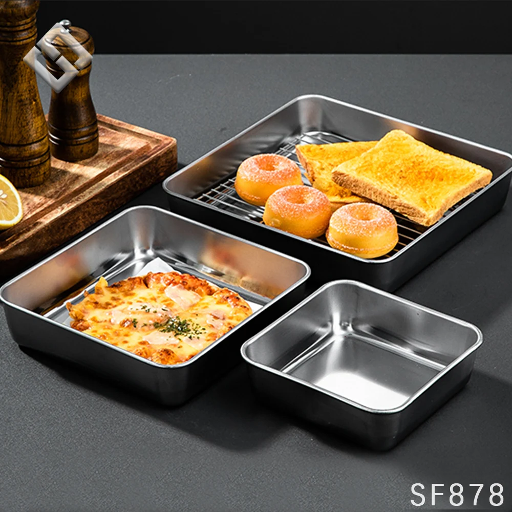 304 Stainless Steel Fruit Cake Bbq Tray Removable Cooling Rack Nonstick ...