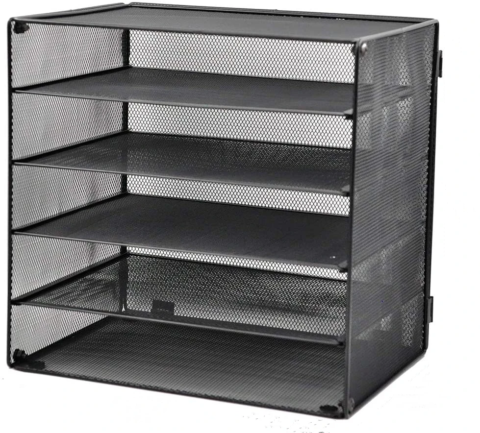 Office Home Supply Display Desk Document Rack 5 Tier Metal Wire File ...