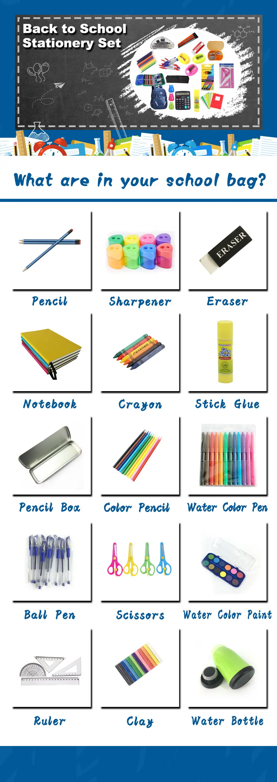 Custom Back to School Boys Stationery Set| Alibaba.com