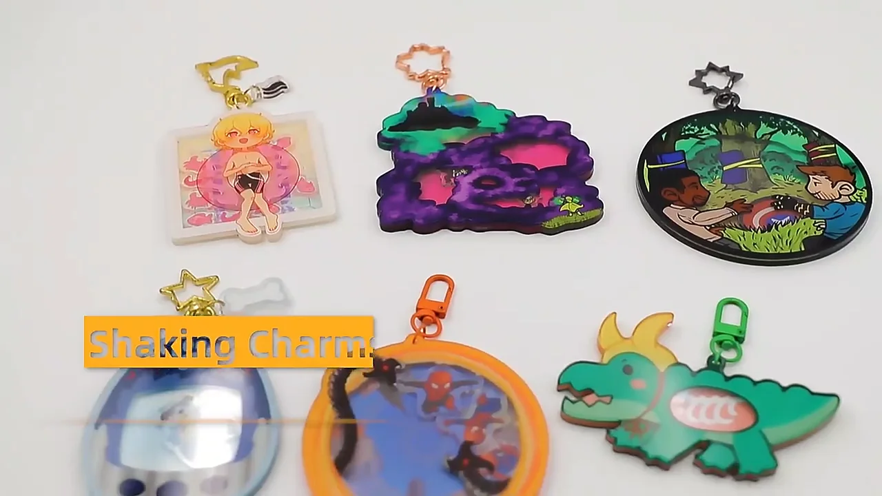 High Quality Custom Printed Acrylic Charms Shaker Acrylic Anime ...