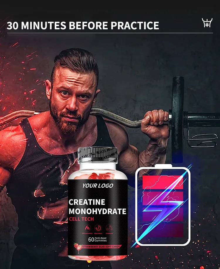Oem Own Brand Supplement Creatine Monohydrate Energy Gummy Creatine ...