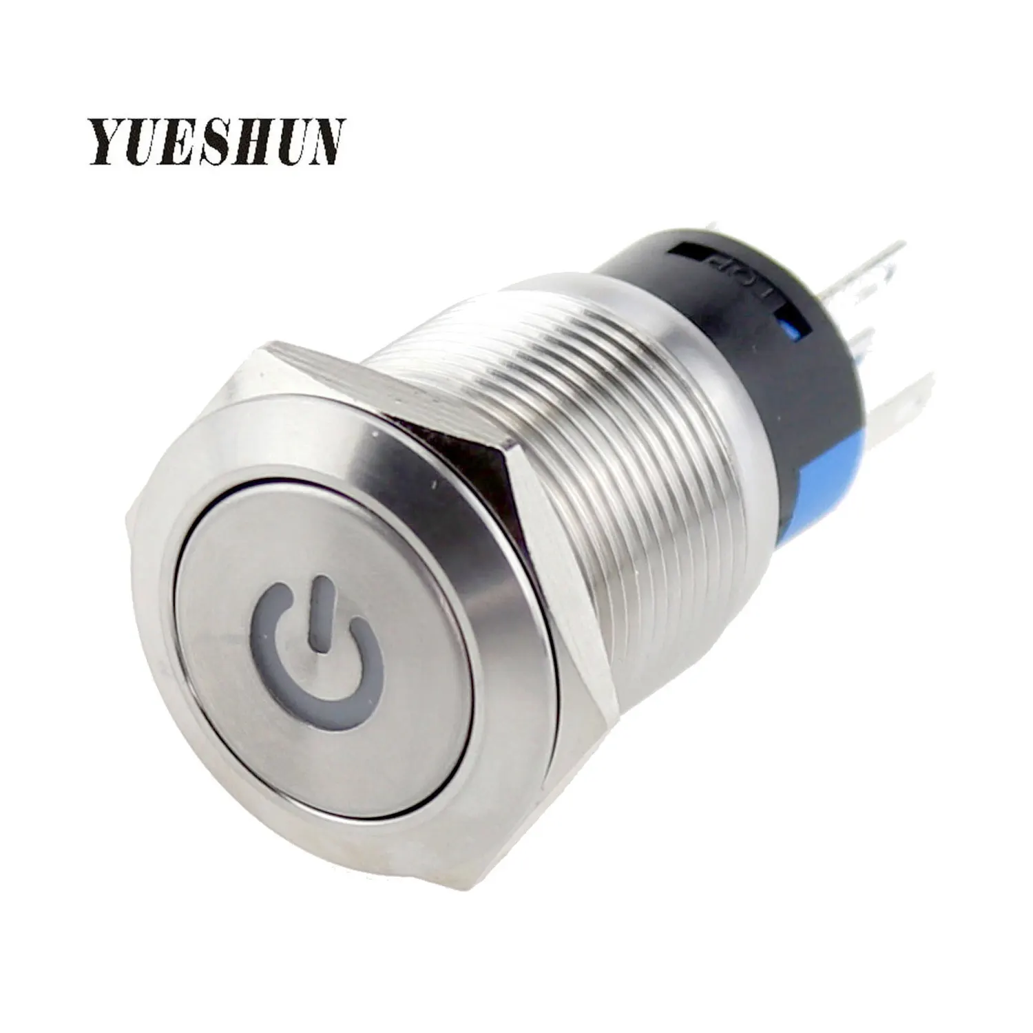 Power Symbol Self-reset Self-locking 220v Illuminated Led Stainless Steel Metal Push Button ...