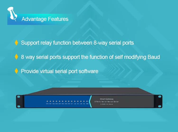 Xallcom XS3802J - Industrial Serial Server with 8 RS485 Channels
