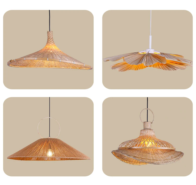 New Design Bamboo Handcraft Lampshade Handmade Wicker Rattan Pendant ...