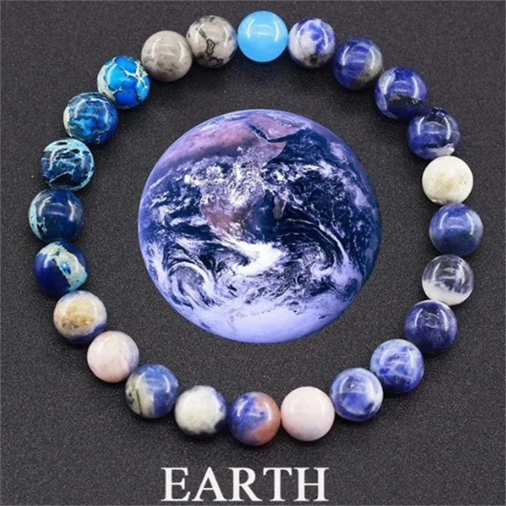 Wholesale Custom 8mm Elastic Earth Bracelet Beads Jewelry Stone Beads Women Men String Eight ...