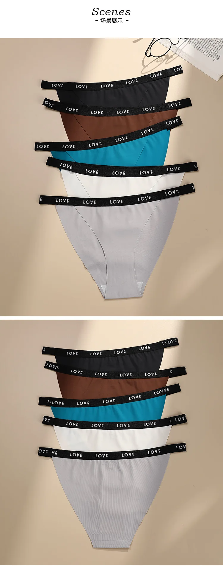 Trackless Sports Skinny Strap Briefs For Women Low-rise Printed Sexy ...