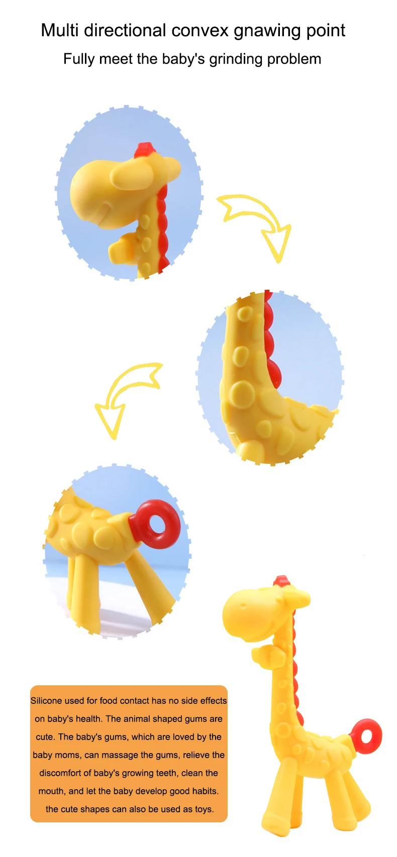 Alibaba Hot Sale Newest Food Grade Bpa Free Teether Animal Giraffe ...