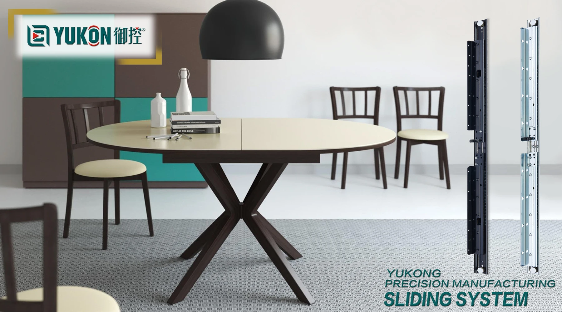 Butterfly Leaf Table Top Telescopic Slides Extension Mechanism For ...