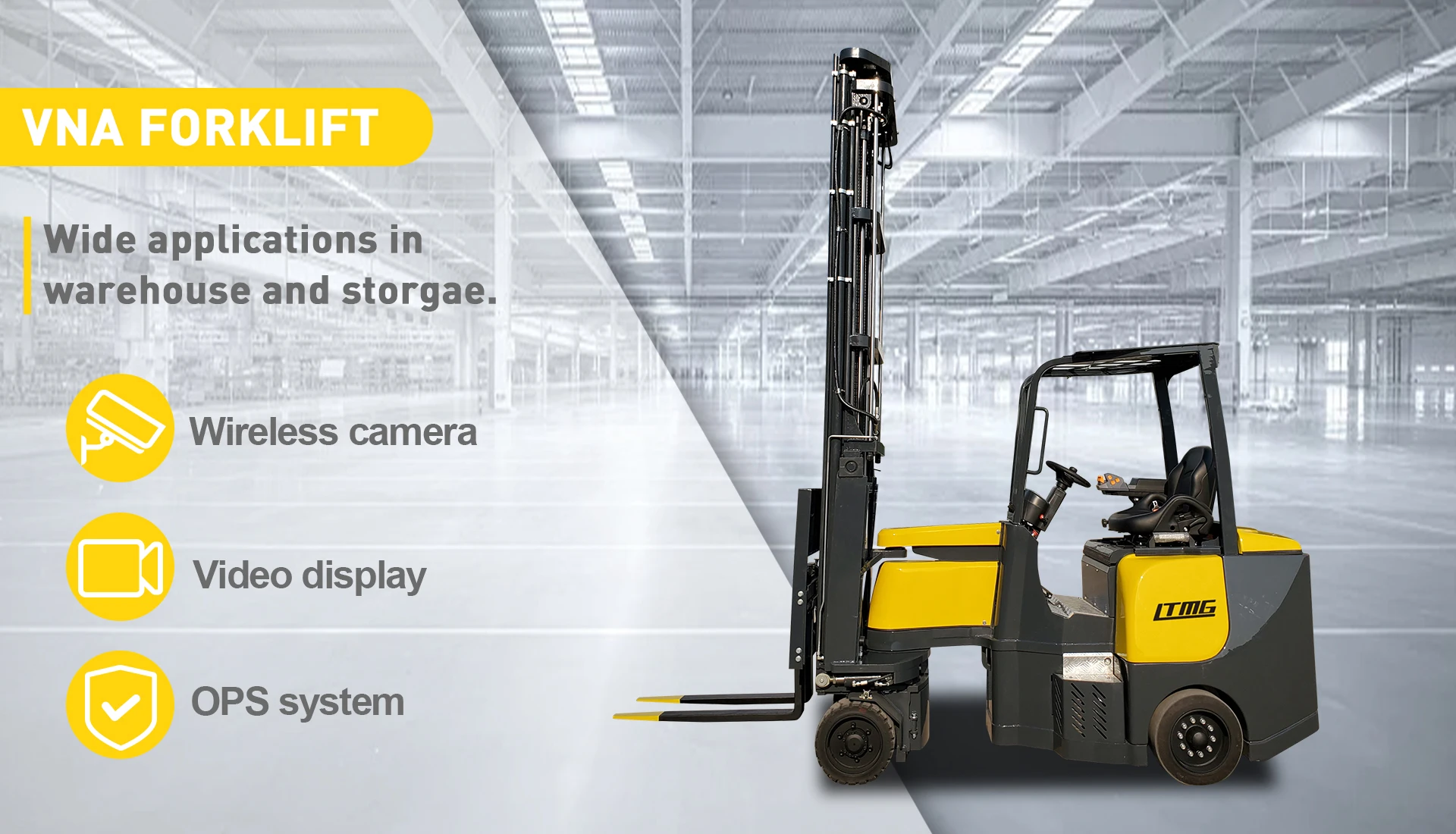 3 Way Pallet Stacker Mini Forklift Truck 1.5ton 2ton 3ton Narrow Aisle ...