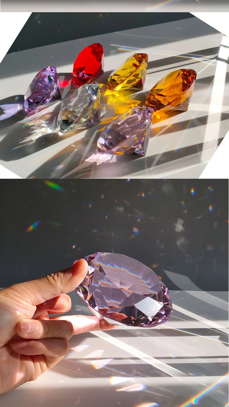 Wholesale 6cm 3inch Sparkling Plastic Clear Glass Diamond Stone ...