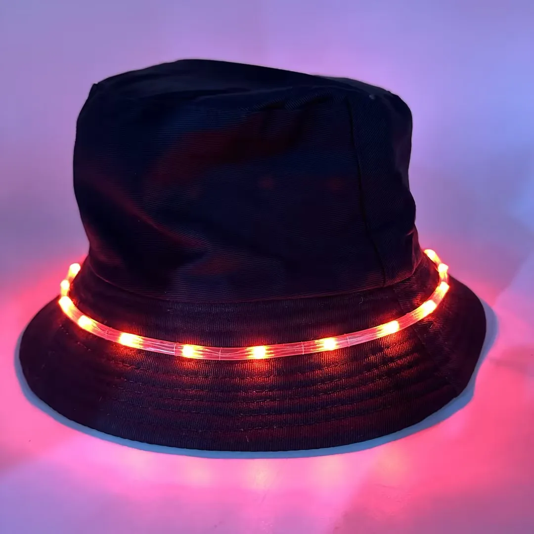 2024 Burning Man Rave LED Bucket Hat - Hot Selling Party Cap