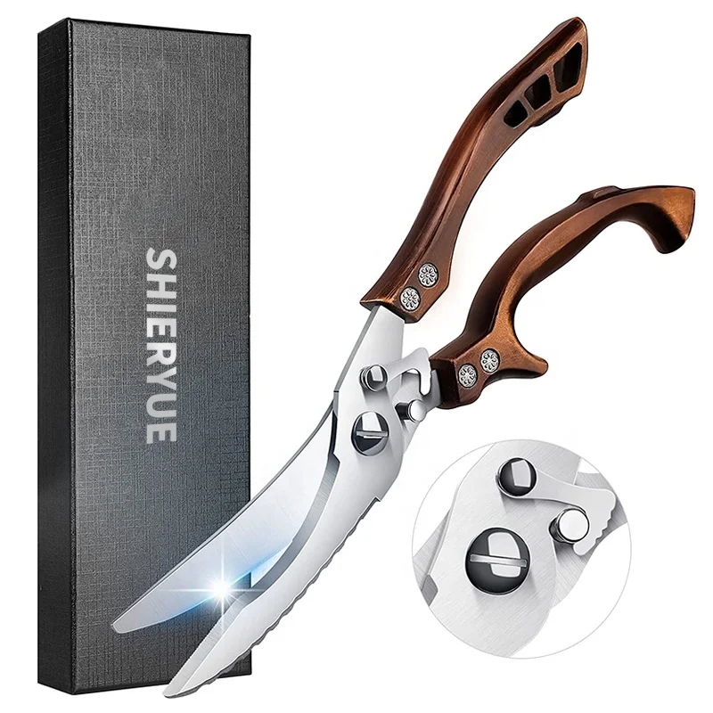 Heavy Duty Professional Spring Loaded Kitchen Shear Stainless Steel ...