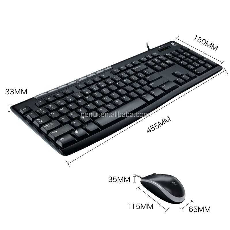 Logitech Mk200 Wired Mouse And Keyboard Set Usb Computer Multimedia