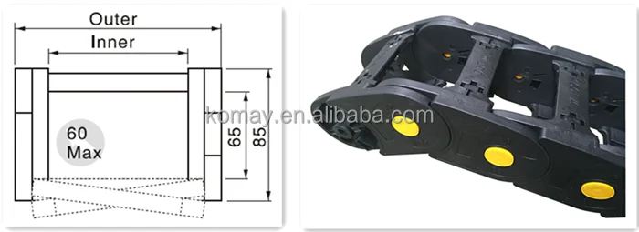 Komay K65 Nylon Drag Chain,Plastic Cable Track - Buy Cable Track ...