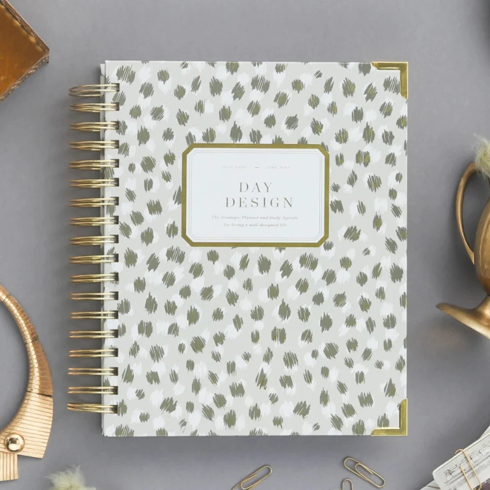 Custom Print Planner A5 Hard Cover Gold Gilding Corner Monthly Planner ...