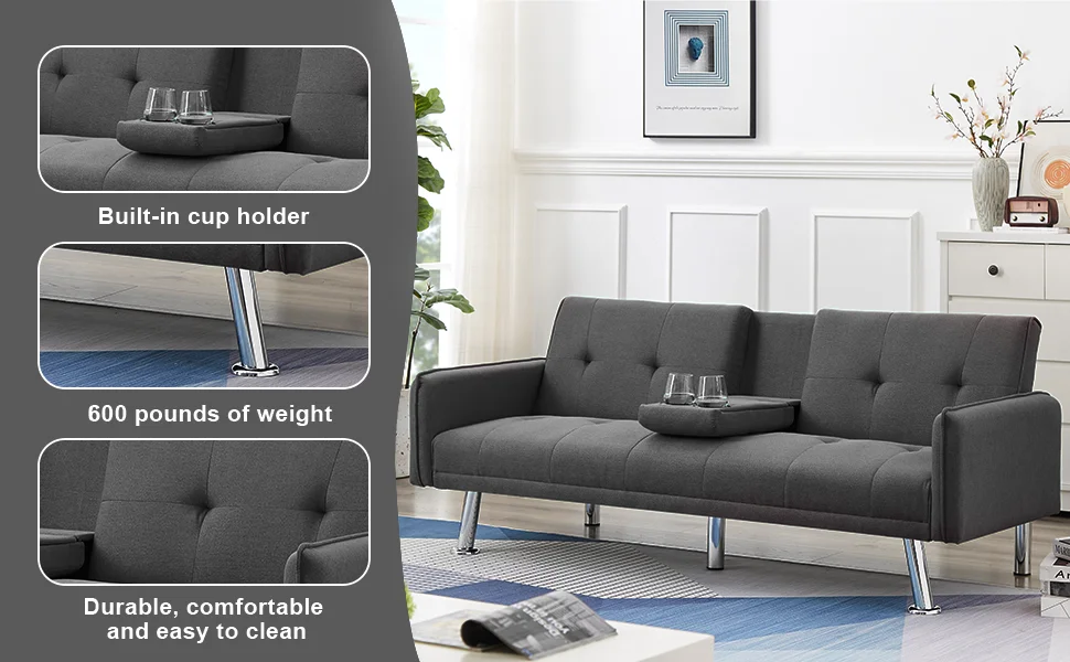 Foldable Corner Sofa Bed - Single Sleeper Couch Living Room