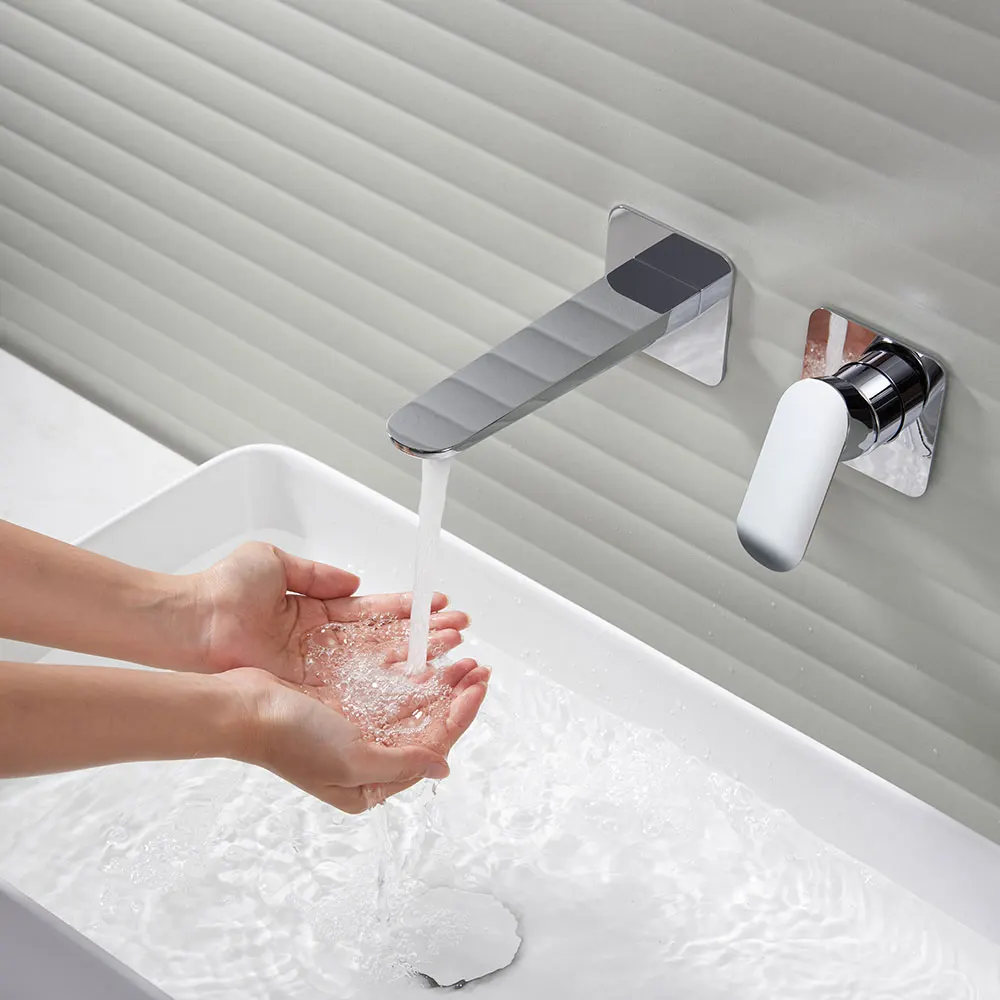 Scyw 2024 New Mixer Hidden Wall Outlet Wash Basin Faucet Hot Cold Water ...