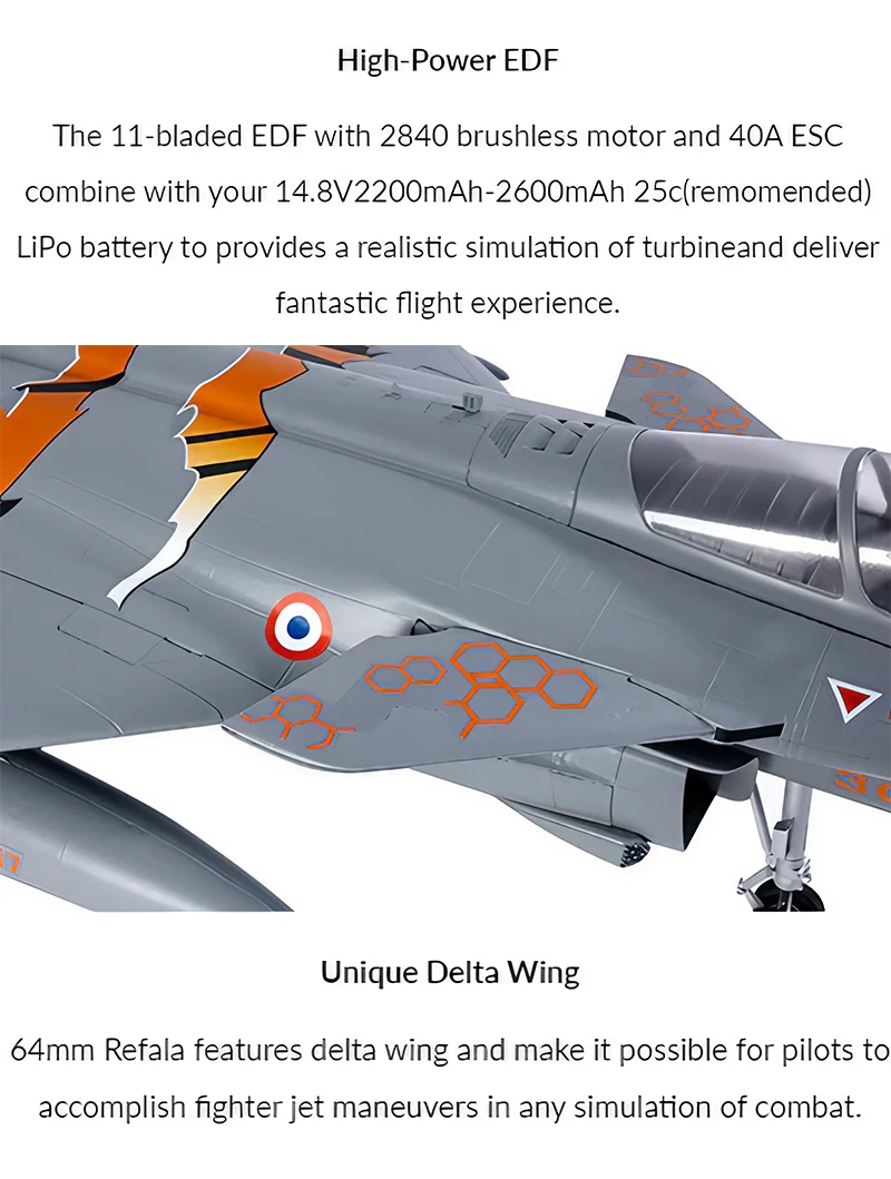 Reflex V2 Equipped Fms 64mm Rafale Edf Jet Pnp Precision Flying Model ...