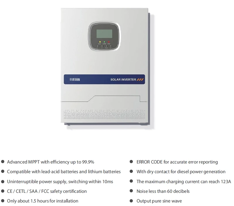 All In One Solar Charge Inverter Off Grid Mppt Efficiency Up To 99.9% ...