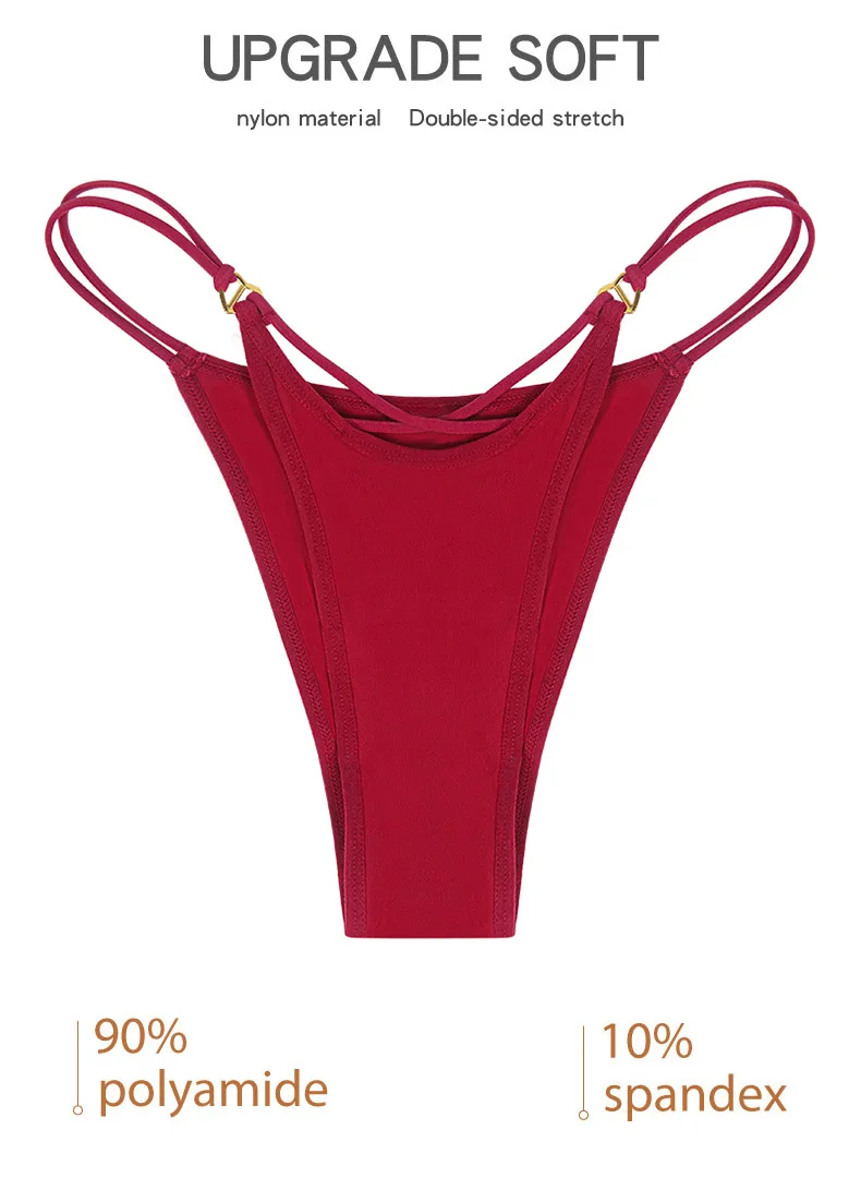 Hot Sale Metal Ring Decoration Brazilian Cross Underwear T Back