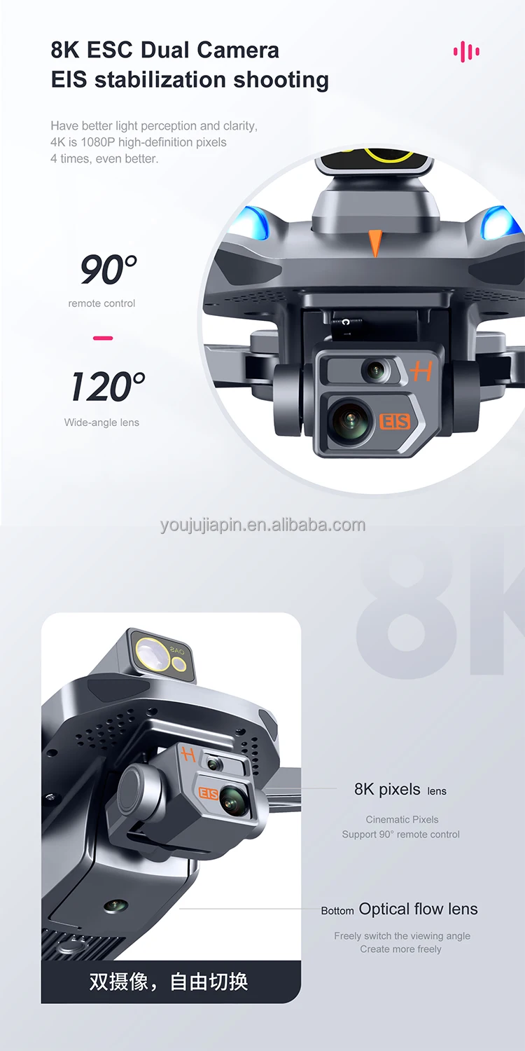 Profesional Drones K911 Max 8k Dual Camera Gps Tracking Drone 5g Wifi Rc Obstacle 1200m Long ...