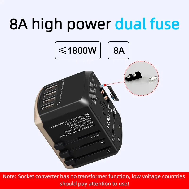 OEM ODM Universal Travel Plug Adapter with 3 USB a Output Ports 1 Type ...