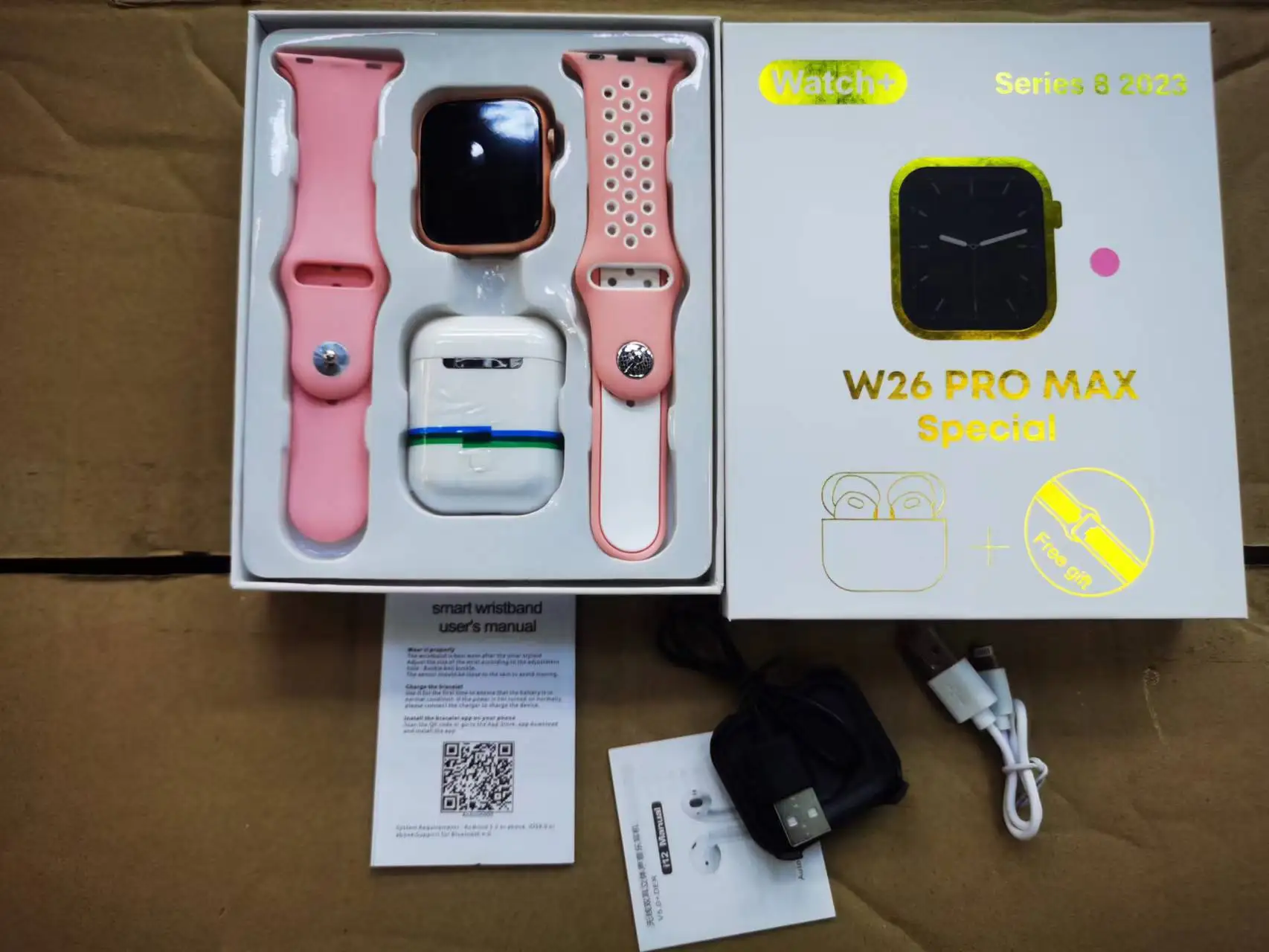 2023 New Latest W26 Pro Max Special Mart Watch With Airbuds Heart Rate ...