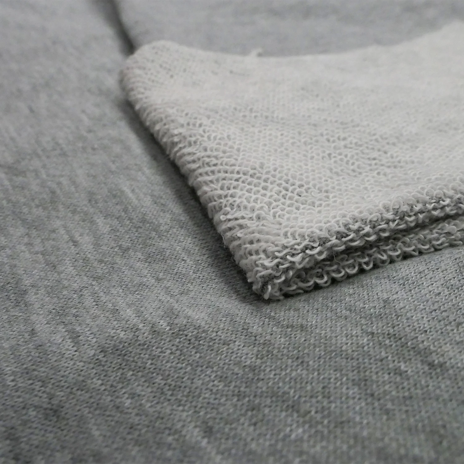 Melange Grey Terry Looped Fabric In Knitted Polyester Fabric For ...