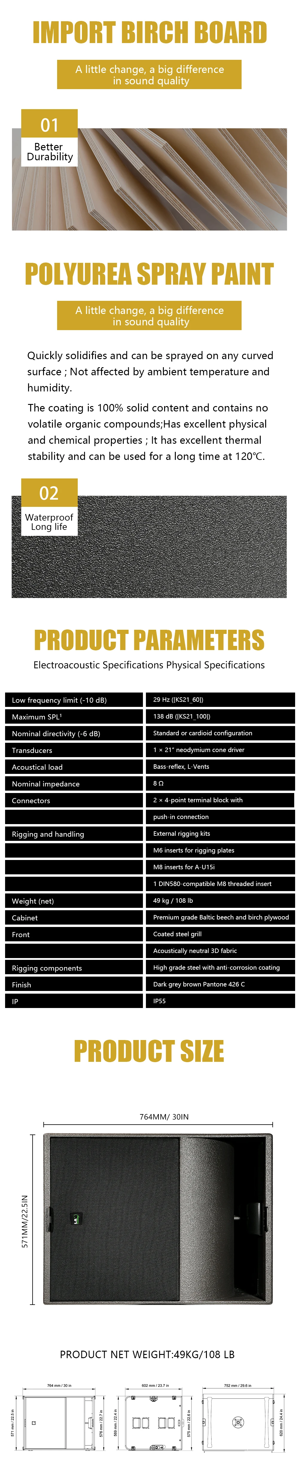 LA-KS21 Subwoofer - Powerful 21 Inch Passive Audio Solution