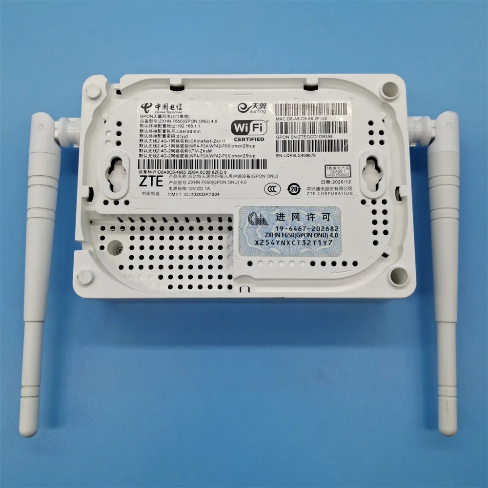 Zte Original Gpon Onu F650 F650v4 F650 V4.0 F650 V4 2ge+2fe+1tel+1usb+2 ...