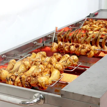 Hand-push Small Middle East Barbecue Gas Vertical Turkey Rotisserie ...