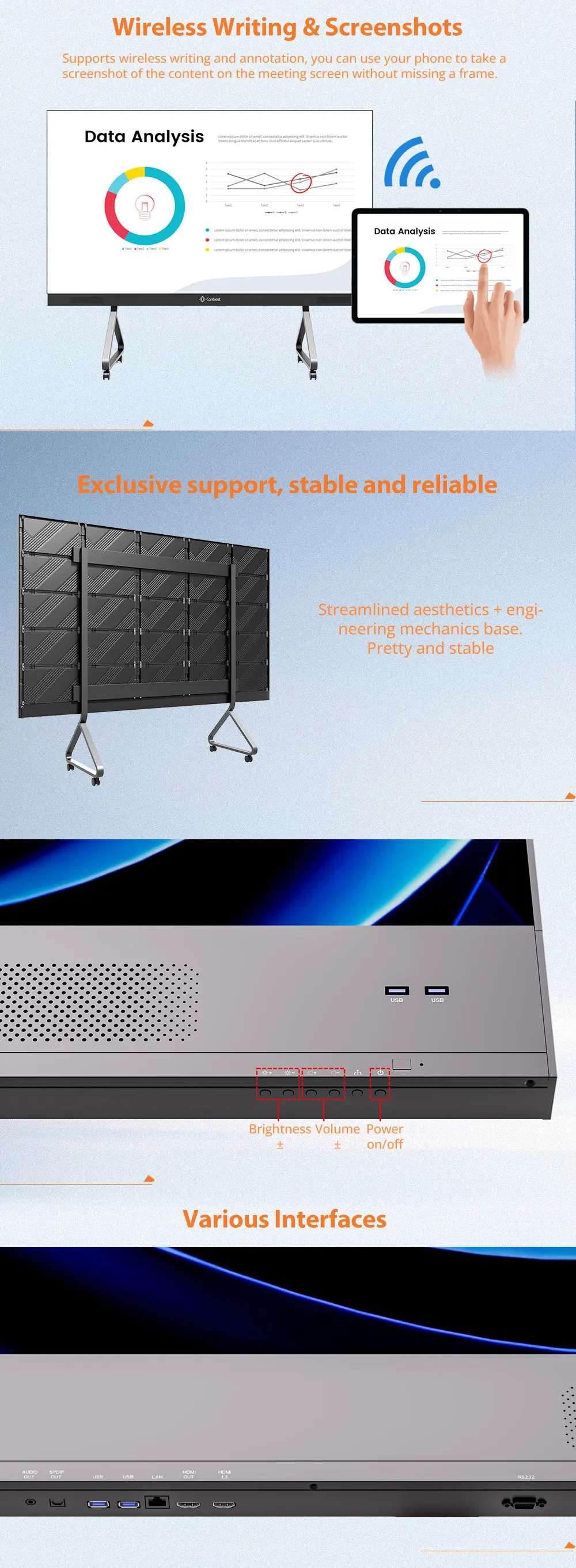 Indoor Ultra Thin 135inch LED Display Wall - 5 Year Warranty