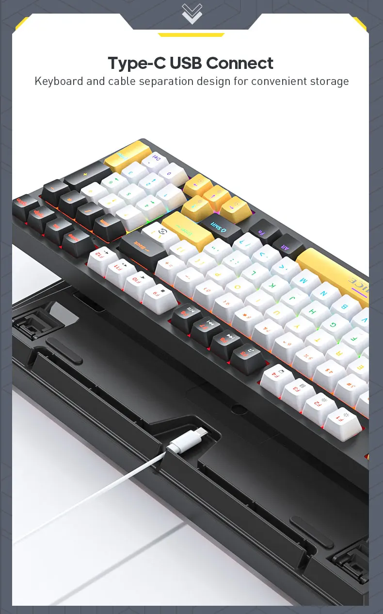 IMICE GK-500 RGB 97 Keys Mechanical Keyboard - Type-C USB Wired for ...