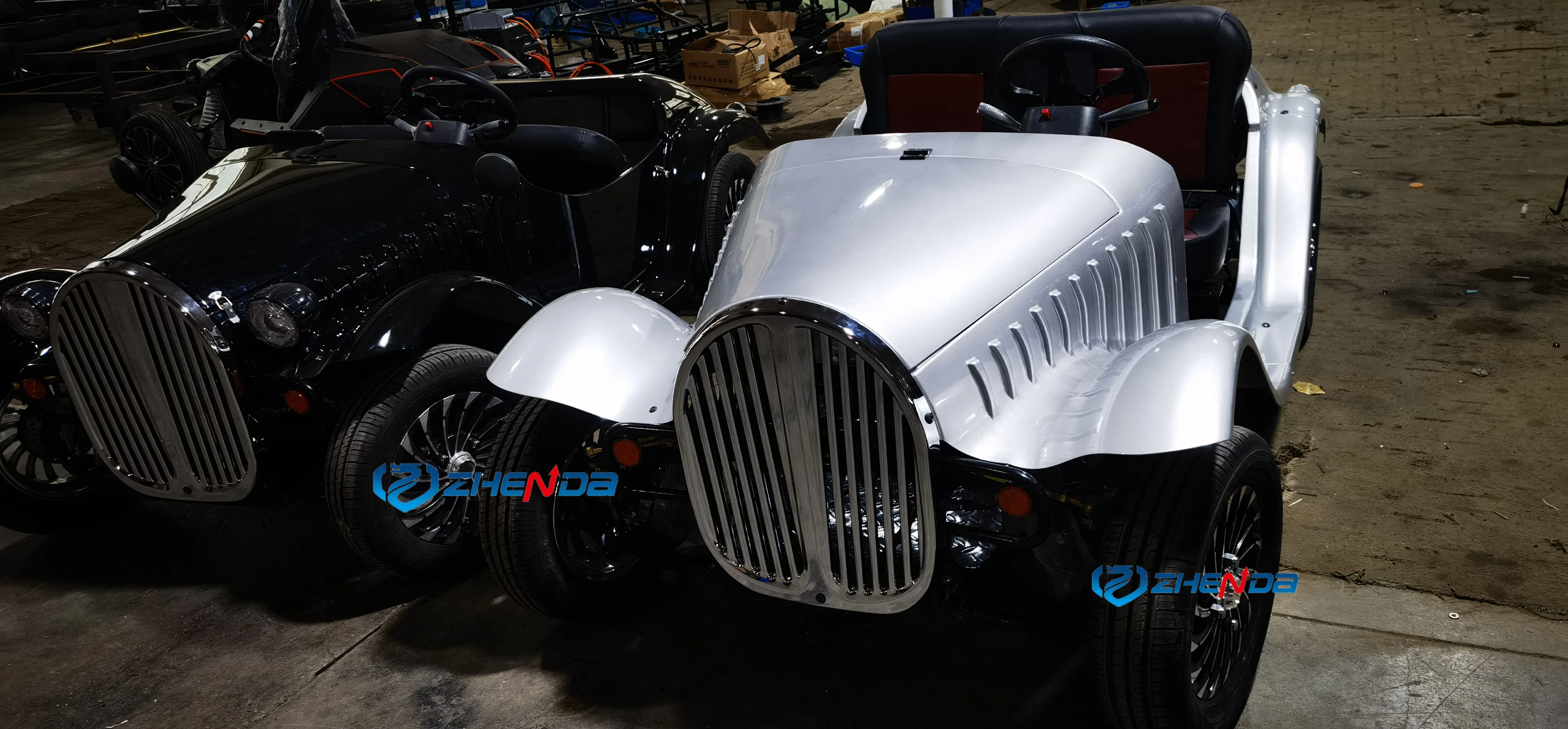 Zhenda Electric Vintage Car 2 Seats 72v60ah Lithium Battery 1800w Motor ...