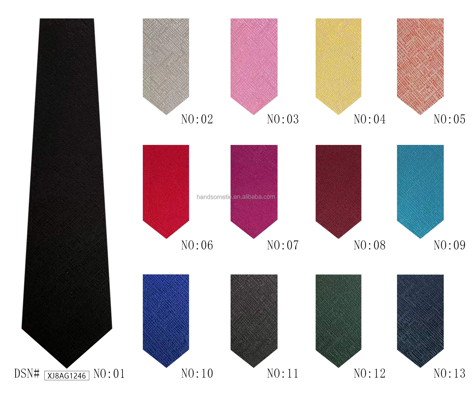 Custom Solid Color Polyester Woven Skinny Neckties for Men