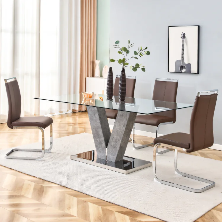 Modern Designer N10 White Chinese Round Chrome Circle Long Tempered ...